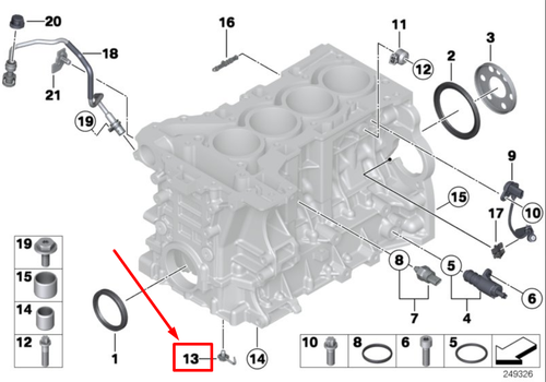 BMW X5 F15 Engine Oil Spraying Nozzle 11428632497 8632497 NEW GENUINE ...