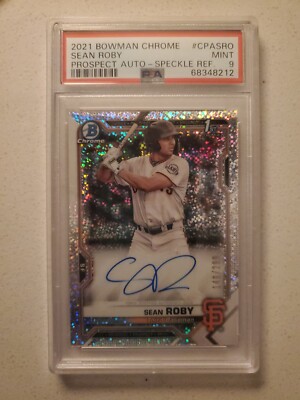 Sean Roby 2021 Bowman Chrome Speckle Refractor Autograph #d/299 PSA 9 ...