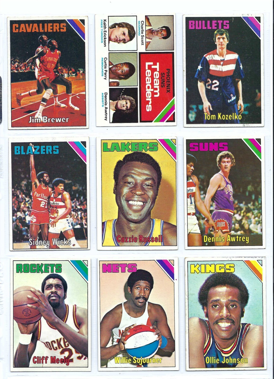 1975-76 TOPPS BASKETBALL 9 CARD- LOT | eBay