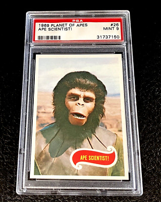 PSA 9 1969 Planet Of The Apes #26 Ape Scientist Cornelius Movie Mint Card Topps | eBay