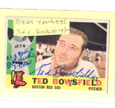 Autographed Ted Bowsfield As a Rookie Beat Yanks 3 Times added Red Sox 60 Topps | eBay