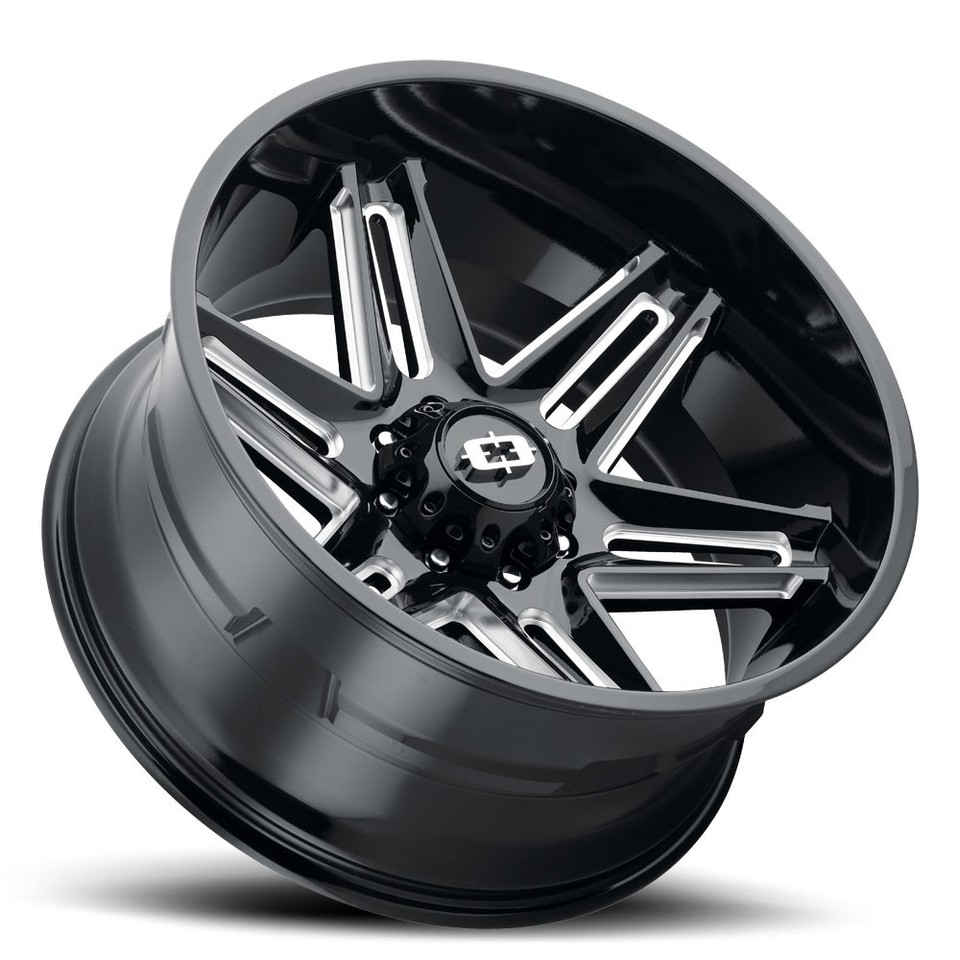 22x12 -51 Vision 363 Razor 5x5.0 Gloss Black Milled Spoke Wheels (Set ...