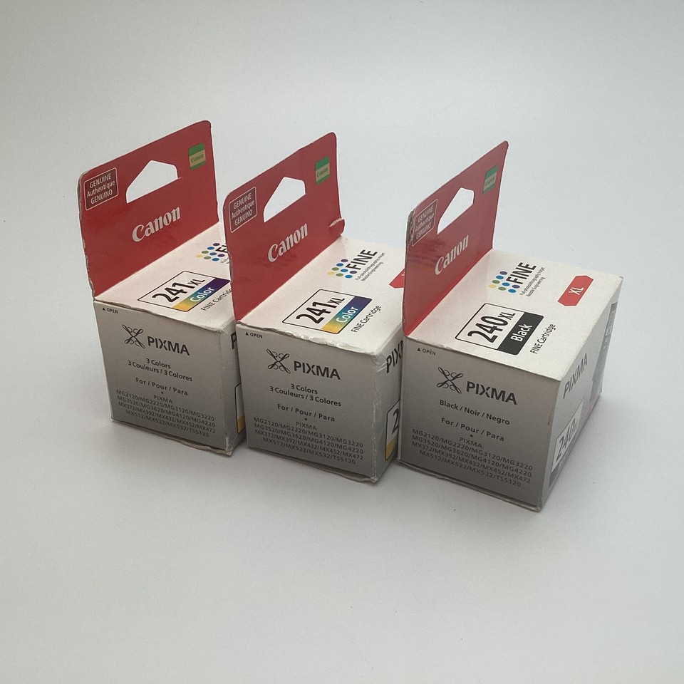 Canon PG-240XL Black + CL-241XL Color Ink Cartridges Lot of 3 Sealed | eBay