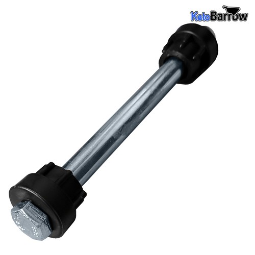 wheelbarrow axle set 160mm x 10mm bolt 12.5 axle and 2 bushes for 1" 25 ...