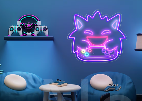 SHINY GENGAR NEON SIGN LED LIGHT Wall Decor GIFT ART furniture HOME BED ...