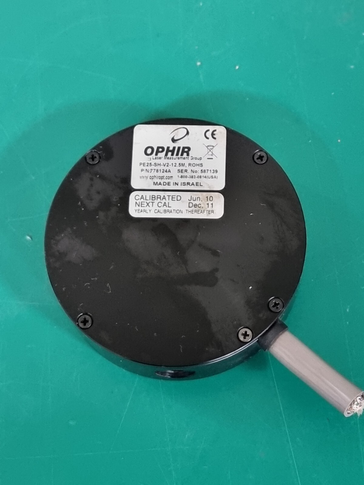 Ophir Laser PE25-SH-V2-12.5M ROHS Energy Sensor / Meter PN 778124A | eBay