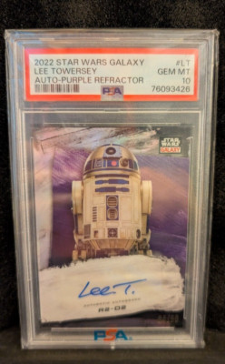 2022 star wars galaxy chrome auto Lee Towersey R2-D2 Purple 04/50 PSA ...