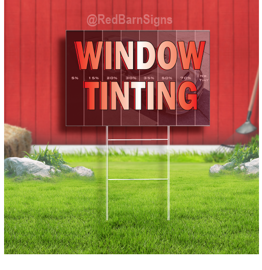 Window Tinting Indoor Outdoor Coroplast Yard Sign | eBay