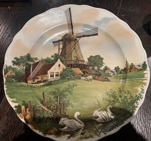VTG Royal Schwabap Hand Decorated Plate signed by Hunnik 1984 Holland ...