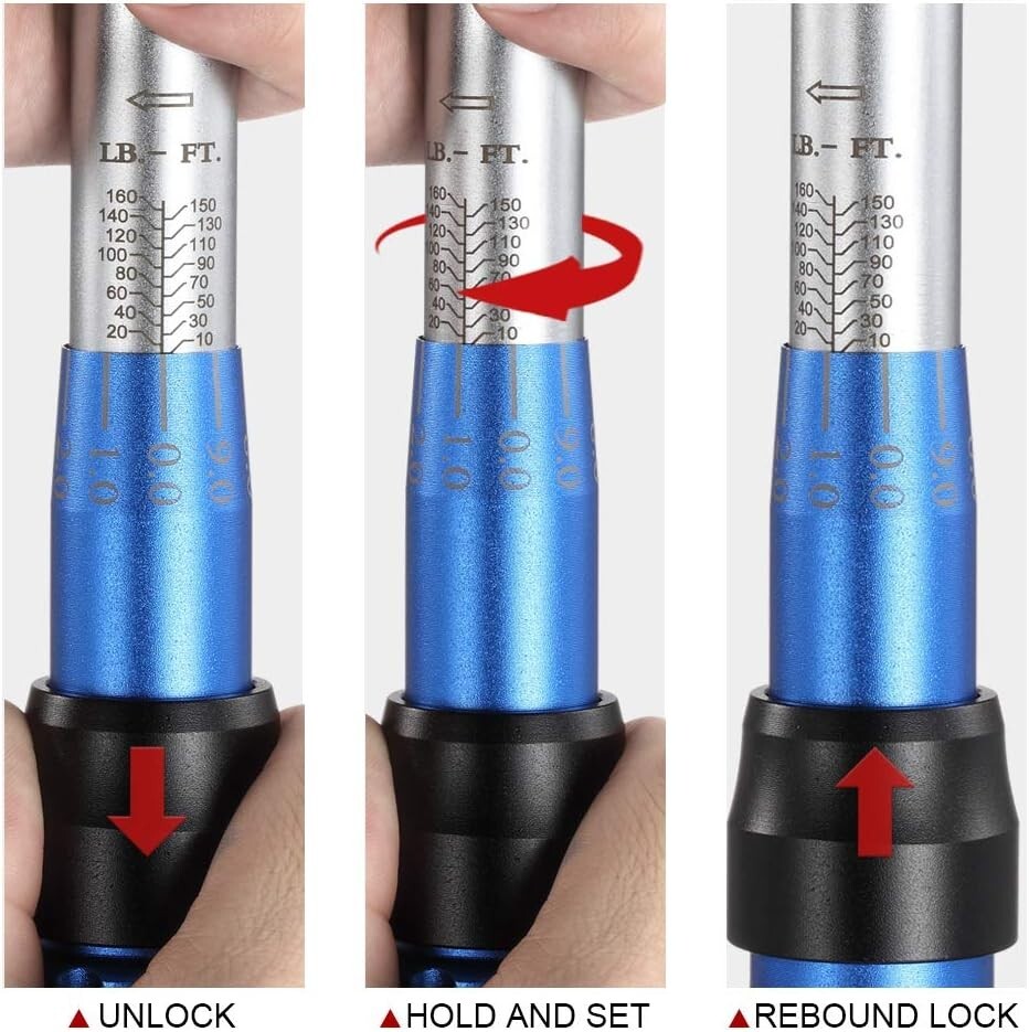 Industrial Precision Torque Wrench Set with Click Sound and Sockets ...