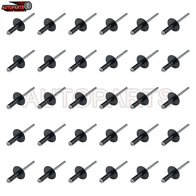 30 Black Bumper Fascia & General Use Split-Type Rivet For GM 11516807 ...