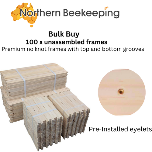 100 X Full Depth Unassembled Bee Frame BeeHive Bee Hive NZ Pine with ...