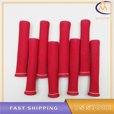 For SBC BBC 1200° Red 8Pcs Spark Plug Wire Boots Heat Shield Protector ...