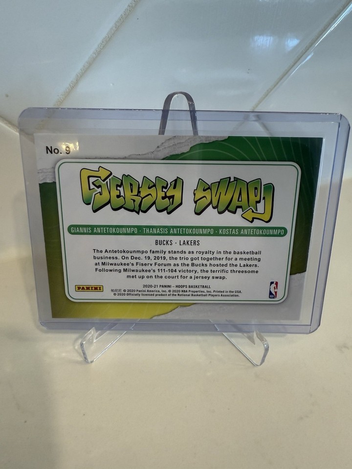 Giannis Antetokounmpo Thanasis Kostas 2020-21 Panini NBA Hoops Jersey ...
