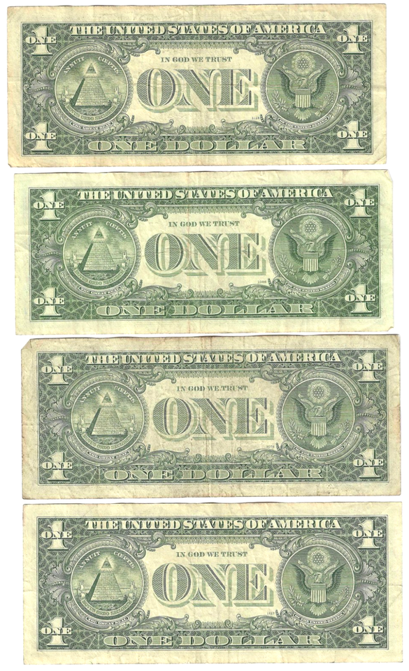 (4) Series 1963B BARR Notes $1 Notes includes ** BARR STAR ** & "POKER ...