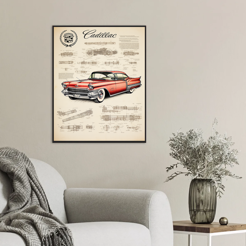 Vintage Cadillac Poster- Vintage Cadillac Patent Print, Vintage ...