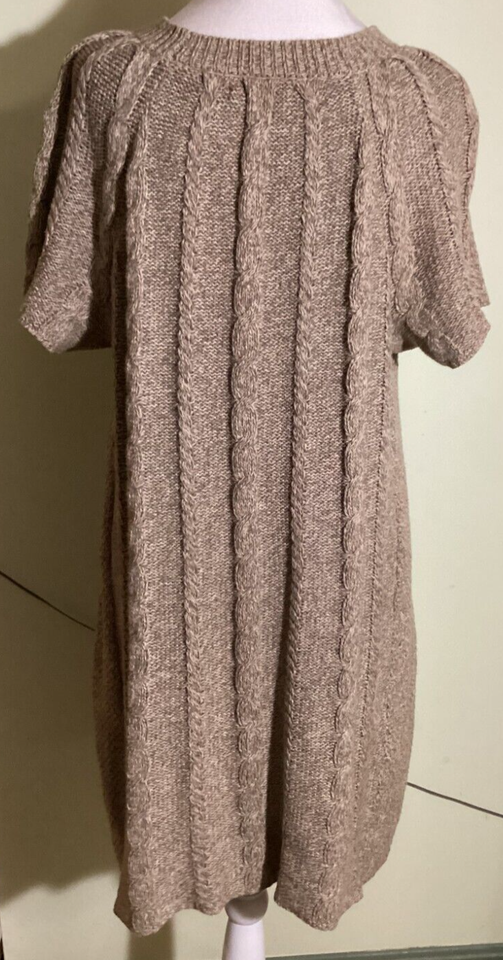 Style & Co Women's Plus Size 2X Taupe Cable-Knit Short Sleeve Sweater ...
