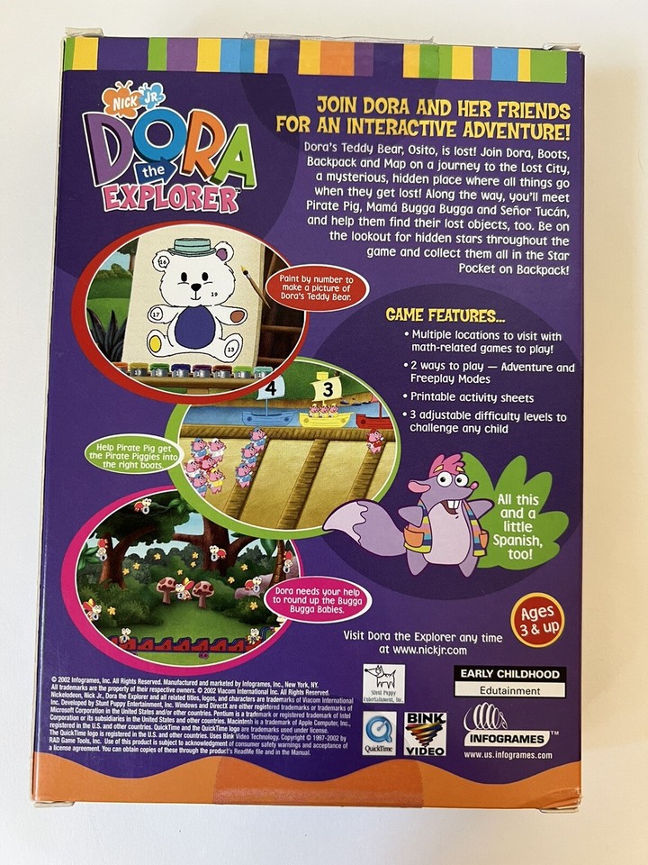 Dora the Explorer: Lost City Adventure PC Game (Windows/Mac) 2002 CD ...