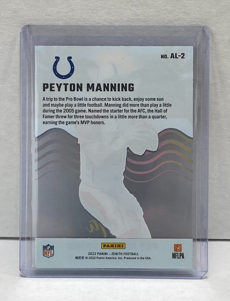 Peyton Manning Case Hit Aloha Acetate Insert Card SP 2022 Zenith ...