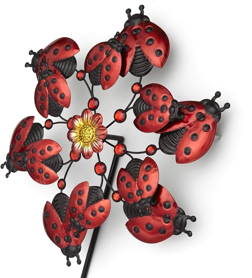 Spiral LADYBUG Wind SPINNER Yard Stake Lawn Garden Art Decor ~ Keep ...