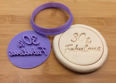 30 Fabulous Thirty 30th Birthday Anniversary Cookie Stamp Fondant ...
