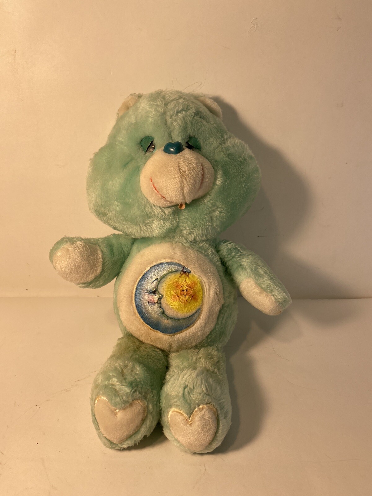 1983 Sleepy Time Care Bear Bedtime Plush 13" Light Green Moon Sun | eBay