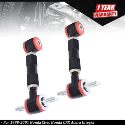 Black Adjustable Racing Rear Suspension Camber Control Arms Kit For ...