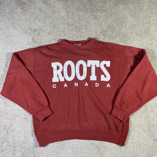 Vintage Roots Sweatshirt Mens Large Crewneck Red Made In Canada 25th ...