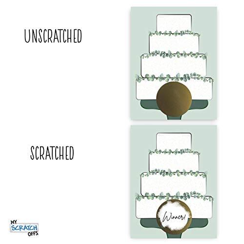 Greenery Simple White Green Wedding Cake Scratch Off Cards Bachelorette ...