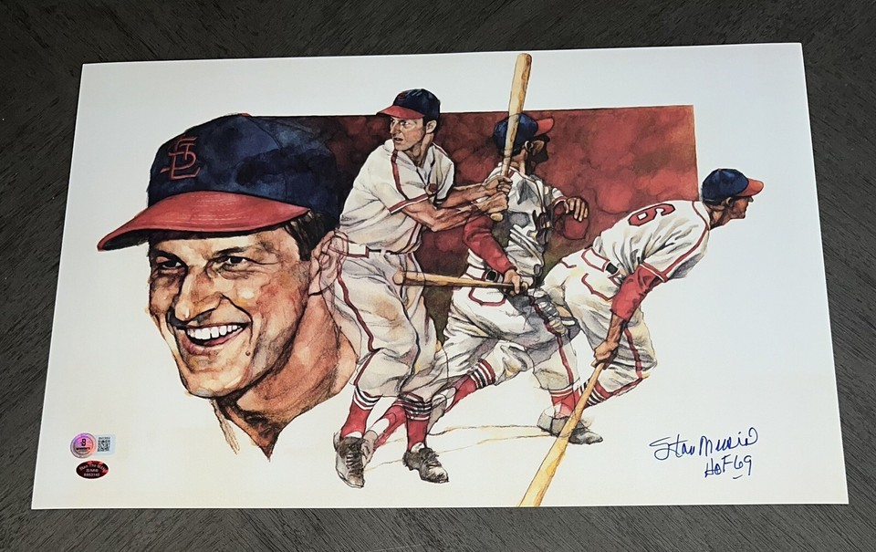 Stan Musial Authentic Signed 12x18 Cardinals Autographed Art Print ...