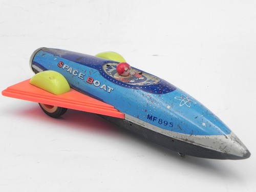 Space Toy China MF895 Rocket Ship Boat Tin Vintage 60s Spaceship Rocket ...