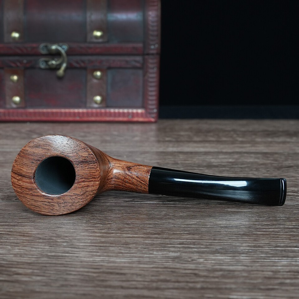 Handmade Poker Pipe Rosewood Tobacco Pipe 9mm Filter Bent Stem Wood ...