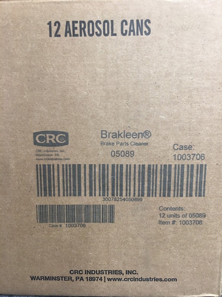 CRC 05089 Brakleen 12 PK Non-Flammable Brake Parts Cleaner - 19 oz Free ...