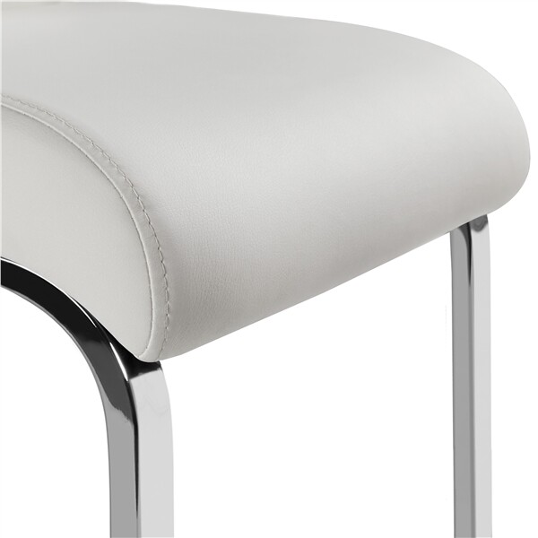 Leather Dining Chairs High Back Kitchen Chairs with Metal Legs for ...