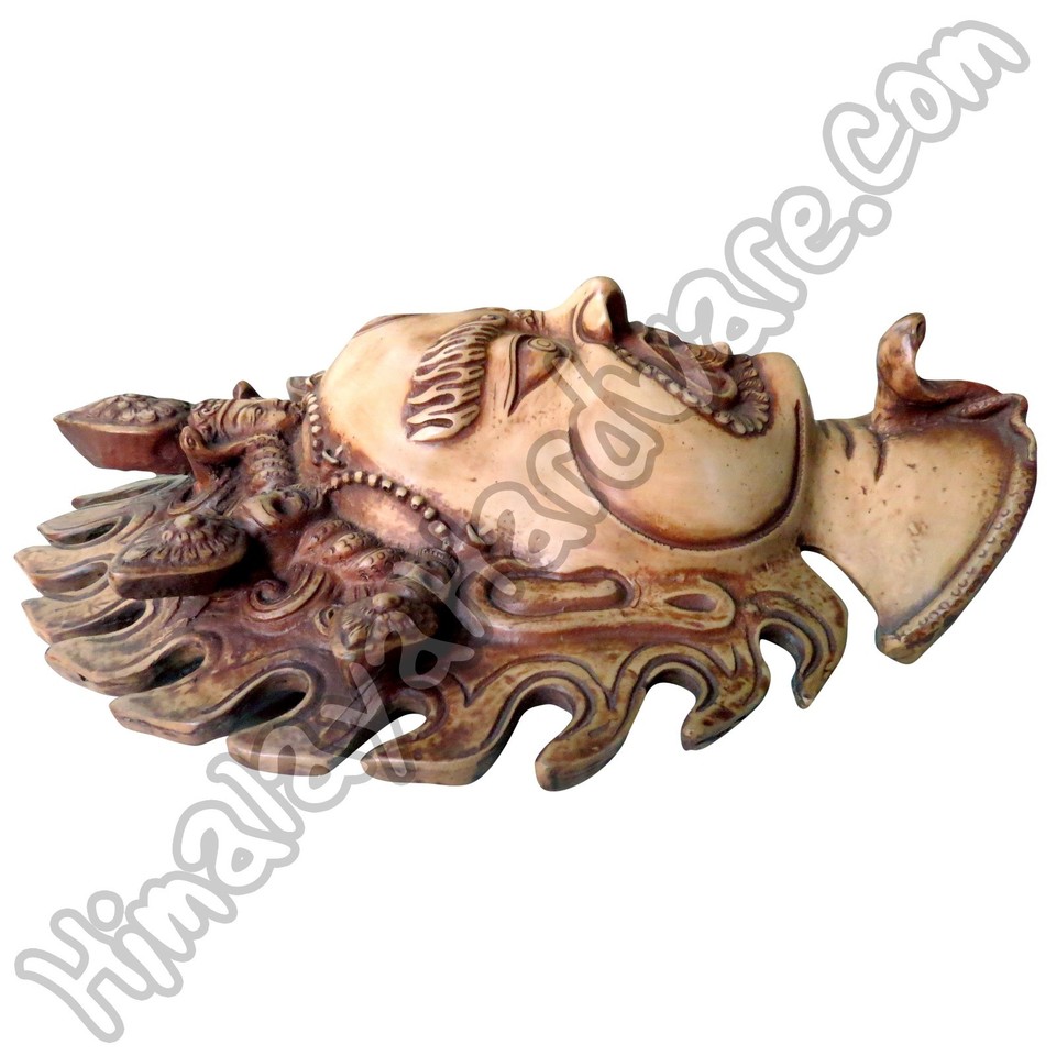 Resin Bhairava Mask: black red gold Bhairav Bhairab Kala Mahakala Shiva ...