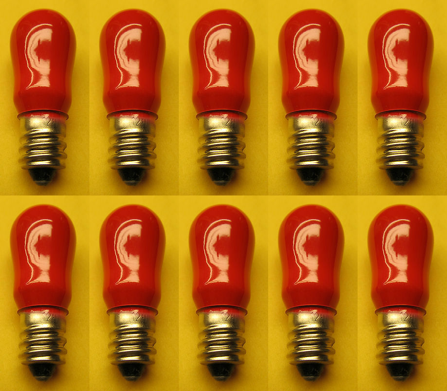 Box of 10 Bulbs 6 Watt 120 Volt Screw Base E12 Ceramic Red 6S6/CR/120V ...