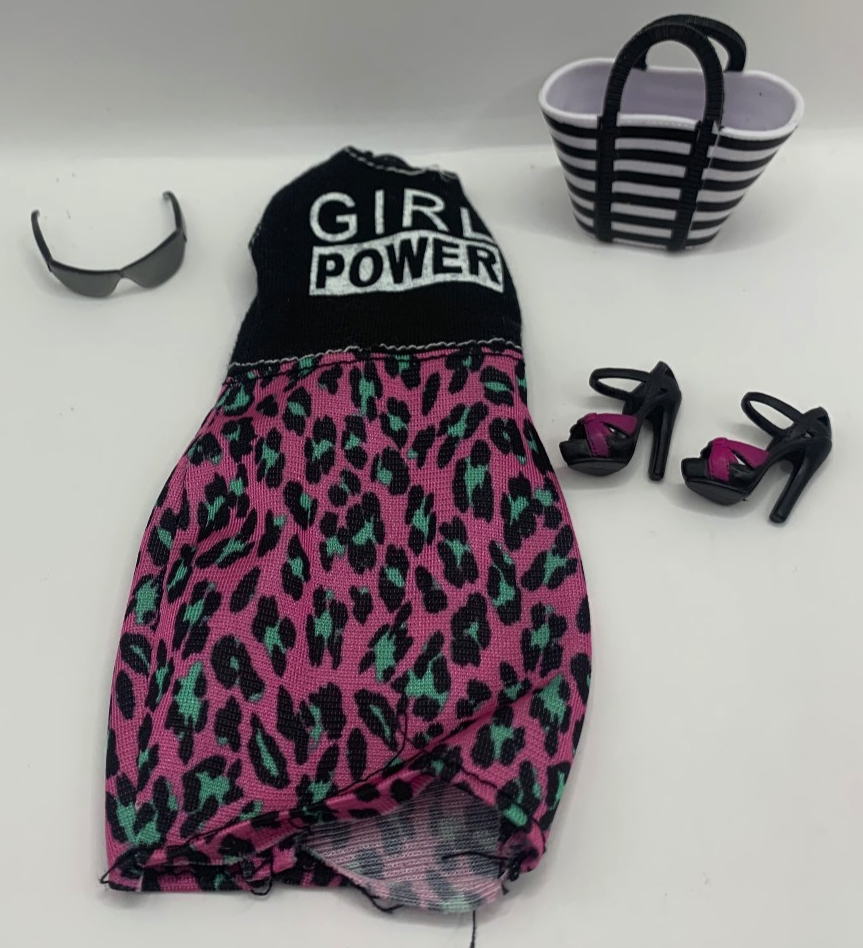 Modern Barbie Doll Outfit Fashion Girl Power Animal Print Cheetah Dress ...