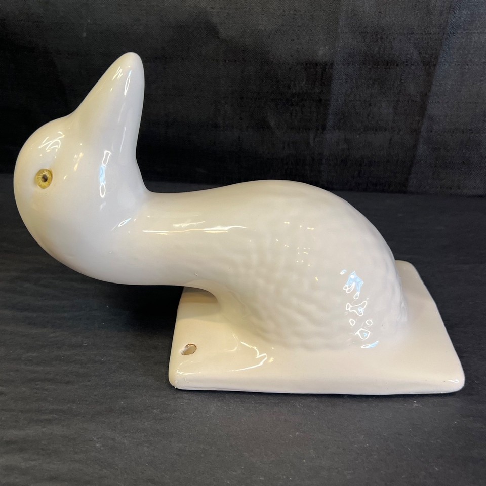 VTG Ceramic Large Goose Head Amber Eyes Wall Decor Towel Apron Hanger ...