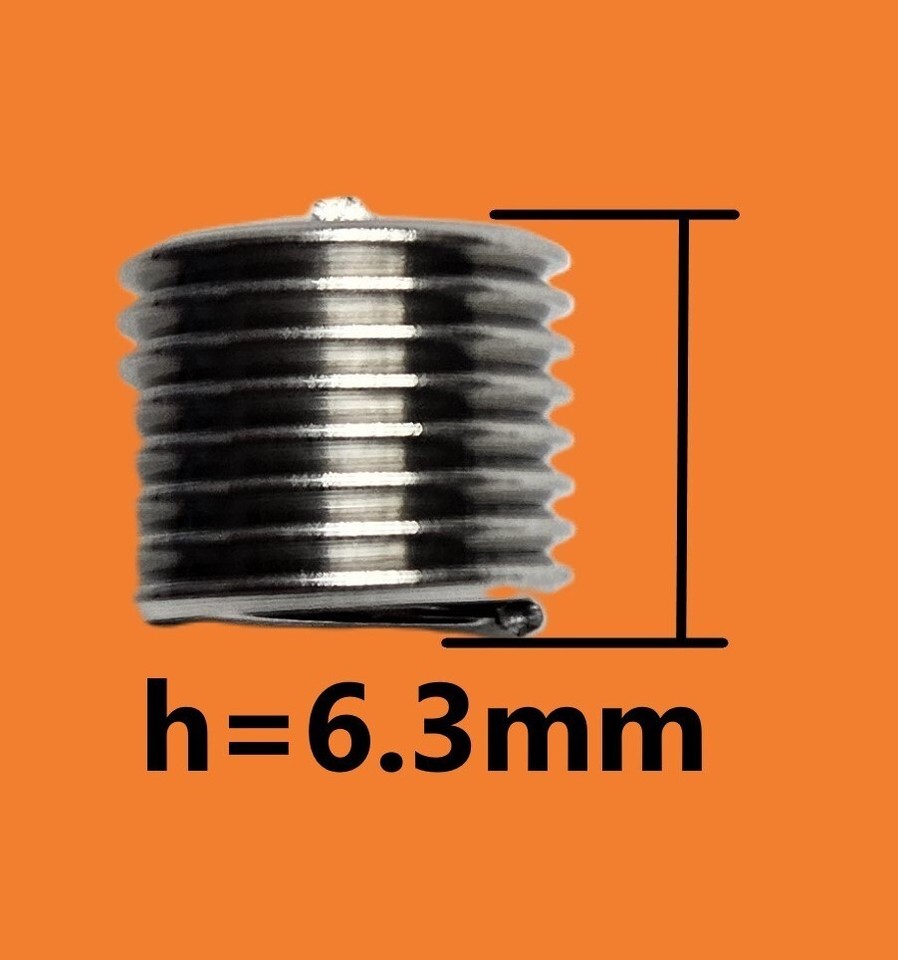6x1.0 Helicoil Kit Metric SS304 (50pc), Thread Repair KIT, Helicoil ...