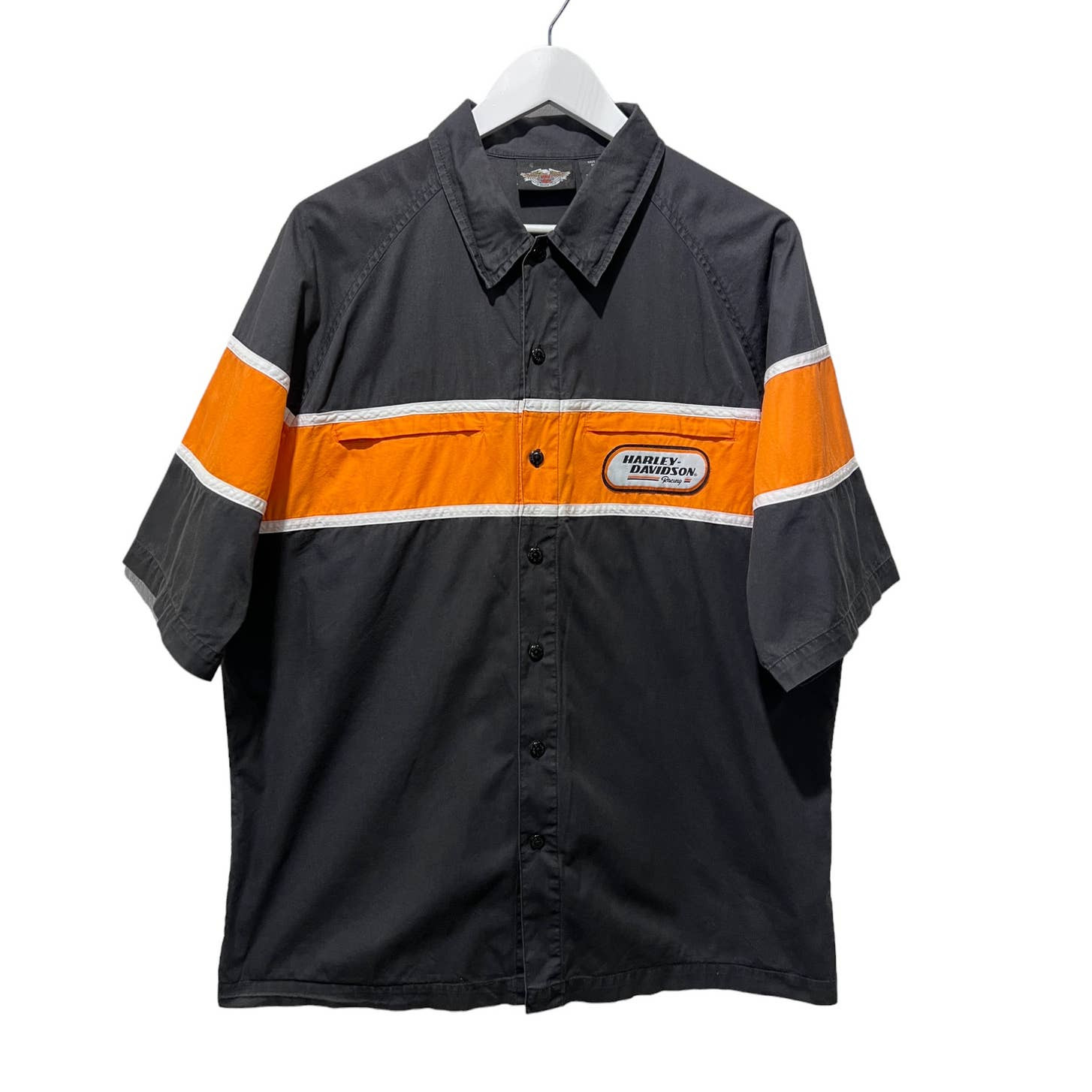 Harley Davidson Large Short Sleeve Button Motorcycle … - Gem