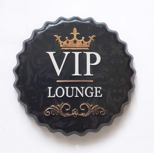 Embossed VIP Lounge Metal Bottle Caps Decorative Tin Signs Cafe Beer ...