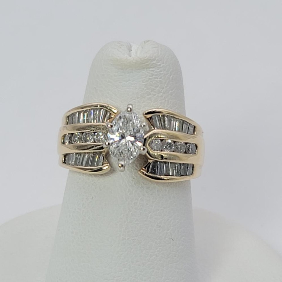 WOMEN'S 14K YELLOW GOLD .71CTW DIAMOND ENGAGEMENT RING (aee kp ...