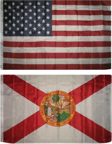 Wholesale Combo Lot of 3x5 USA Flag & State of Florida 3x5 2 Flags ...
