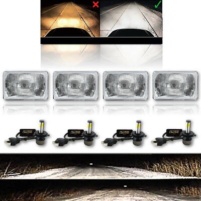 4X6 4000Lm LED Semi Sealed Stock Glass H4 Headlight Headlamp Light Bulb ...