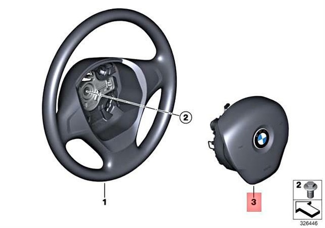 Genuine BMW Airbag Module Driver Side 1 F20 2 F22 3 F30 OEM 32306791330 ...