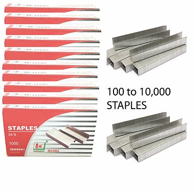 1000 to 10000 BULK BUY 24/6 STAPLES FOR 24/6 26/6 STAPLERS BOX OF 1000 ...