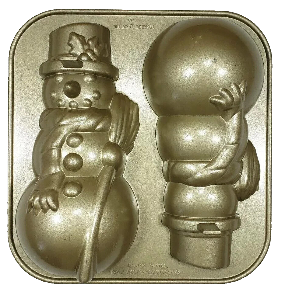 Williams Sonoma Nordic Ware Snowman 11" 3D Cake Baking Pan Mold ...