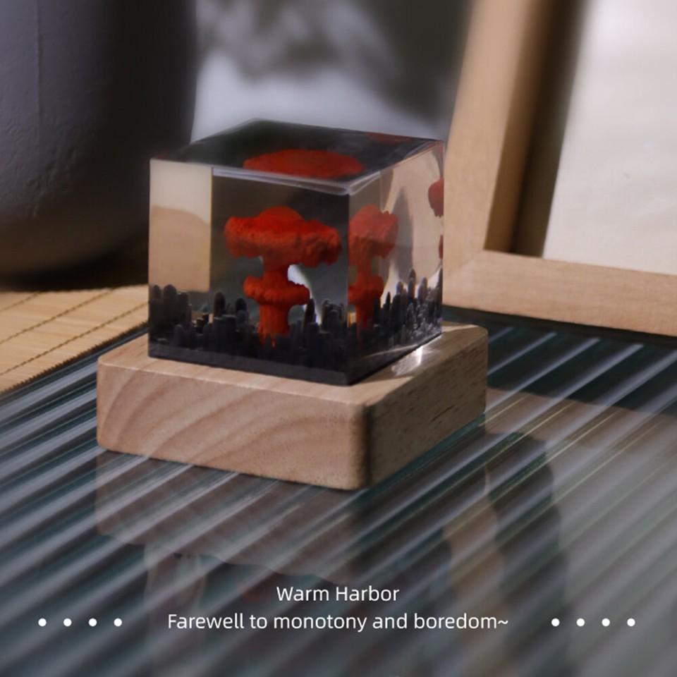 Nuclear Bomb Explosion Night Lamp Resin USB Charging for Home Living ...