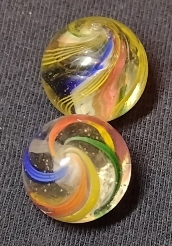 Antique Handmade German Marbles Set Of Two NM Condition .67 .64 Solid ...