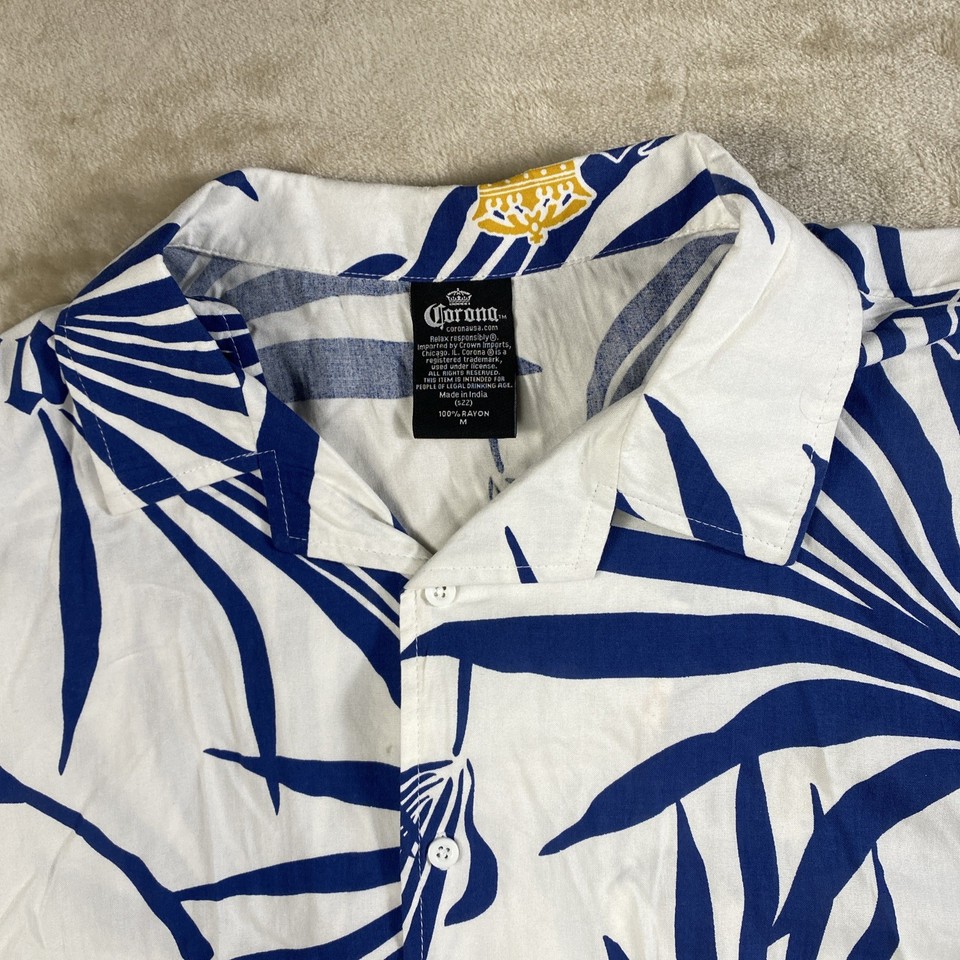 Corona Button Up Shirt - Men’s Size Medium - Beer Logo Party Hawaiian ...